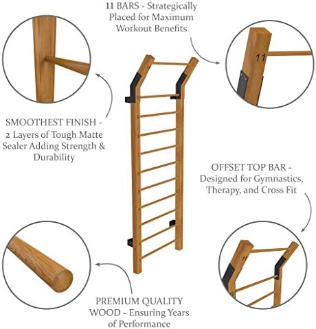 Limitless XVP Fitness Swedish Ladder Wood Stall Bar – Physical Therapy ...