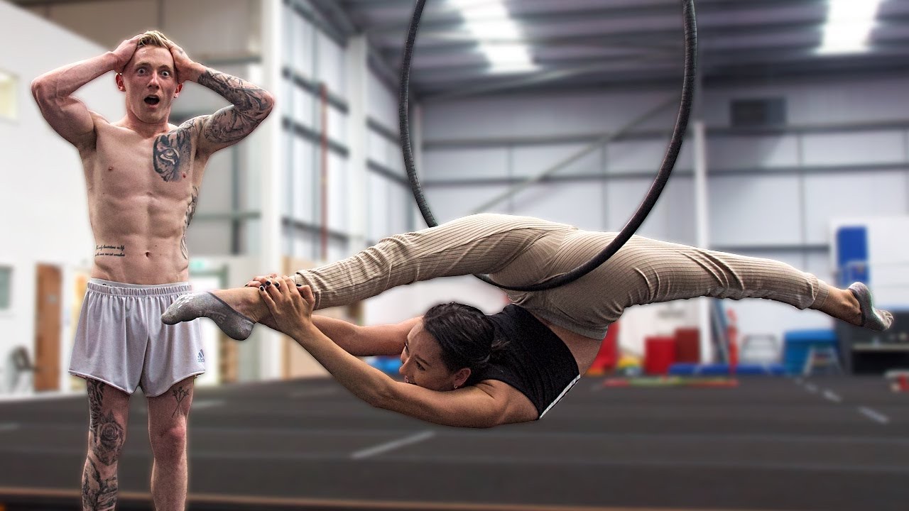 Gymnast tries Aerial Hoop Acrobatics {Cirque Du Soleil} - AerialFitness