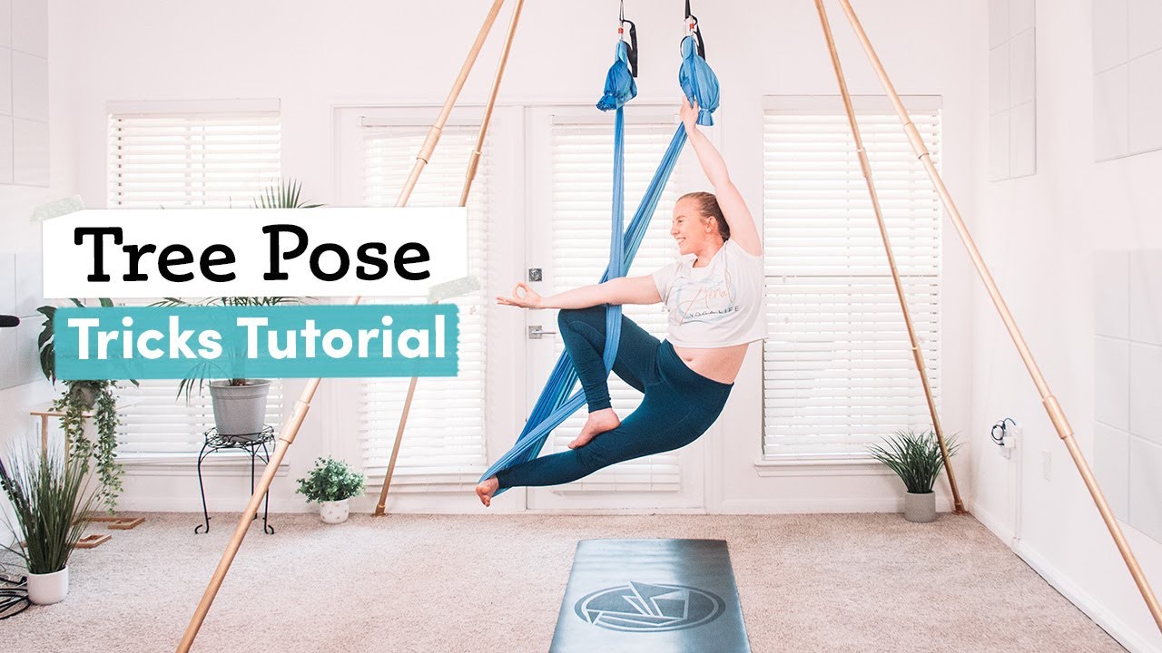 Aerial Yoga Trick Tutorial | Tree Pose + Variations - AerialFitness