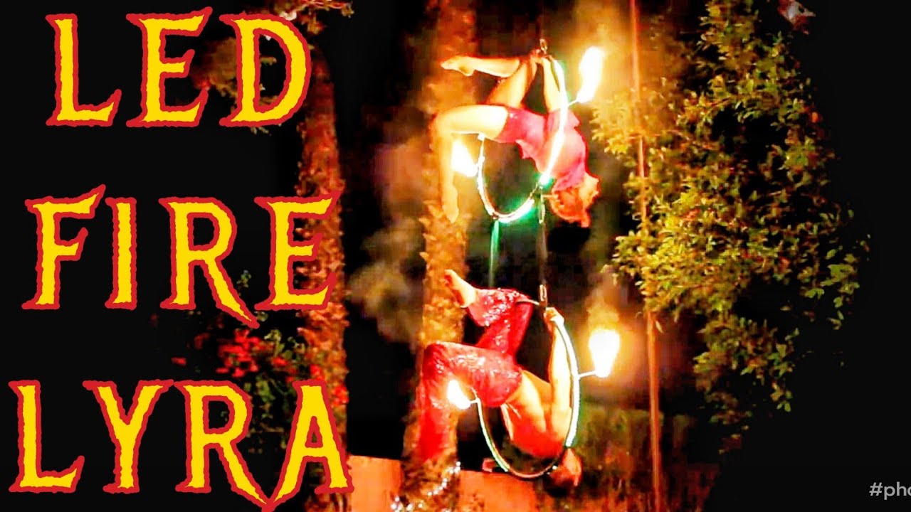 Doubles Stacked Fire Aerial Lyra Hoop Performance / Aerial Acrobatic ...