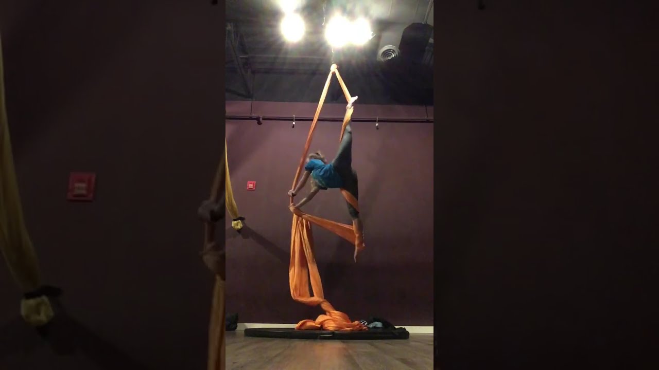 Aerial Silks ~ Arrow Split from Cross Back Straddle - AerialFitness