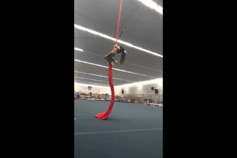 Dad’s Reaction🙄😱😰 (The McFive Circus - Aerial Silks Drop) - AerialFitness