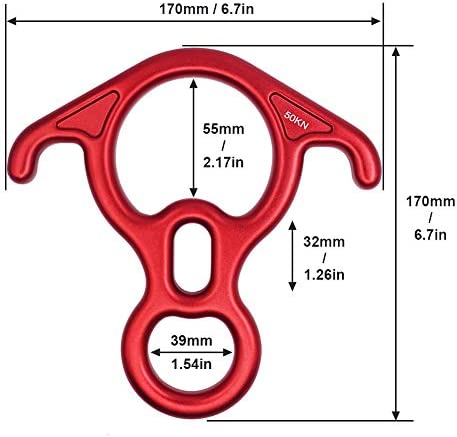 NAXEN 50kN Figure 8 Descender with Bent Ear Belay Device - AerialFitness