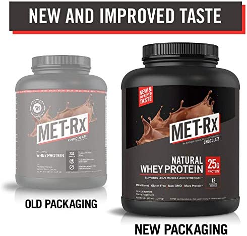 MET-Rx Natural Whey Protein Powder, Chocolate Protein Powder, 5 Lb ...