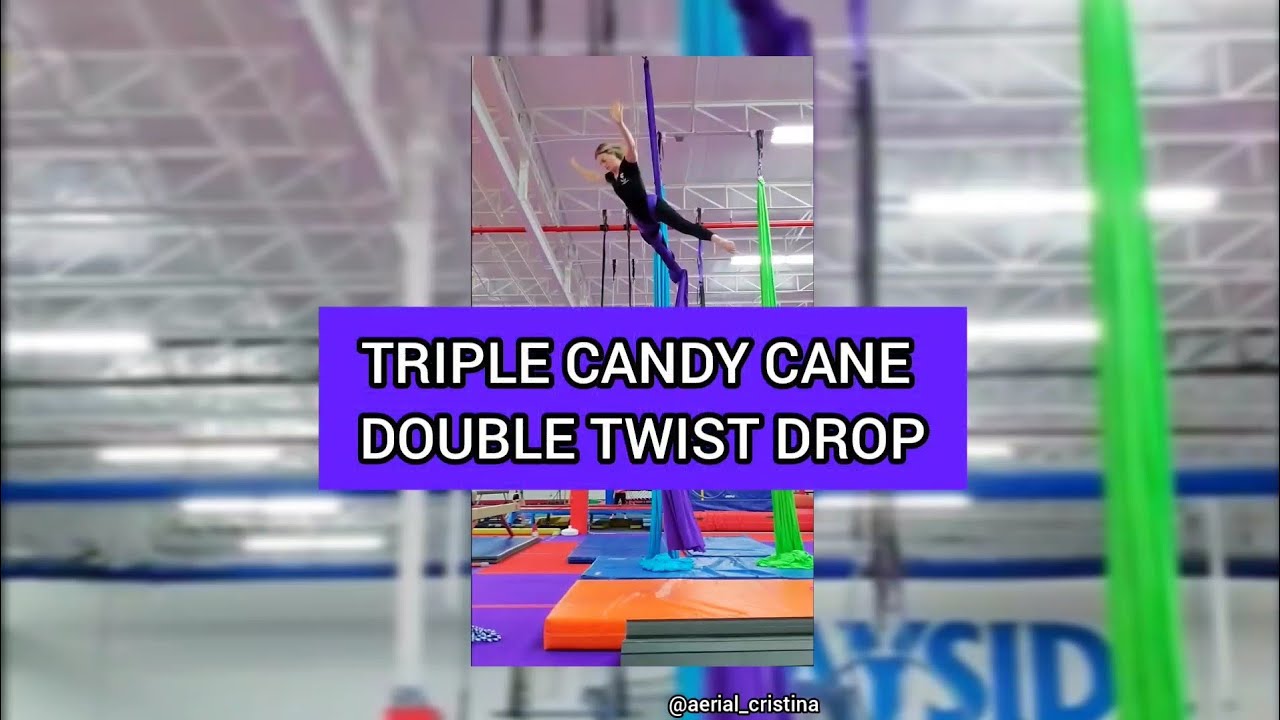 Full Setup - Triple Candy Cane Double Twist Aerial Silks Drop (plus ...