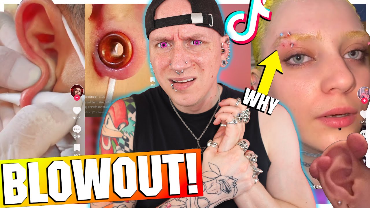 Ear Stretching BLOWOUT that DESTROYED His Ear | New TikTok Piercing ...